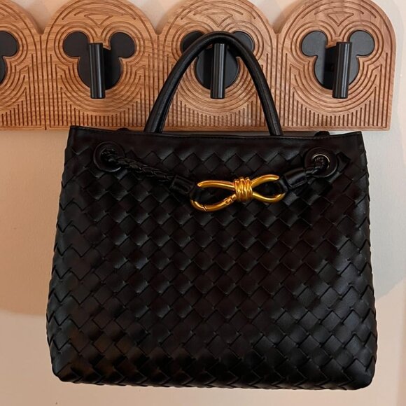 Neiman Marcus | Bags | Neiman Marcus Lucine Handmade Woven Gold Knot ...